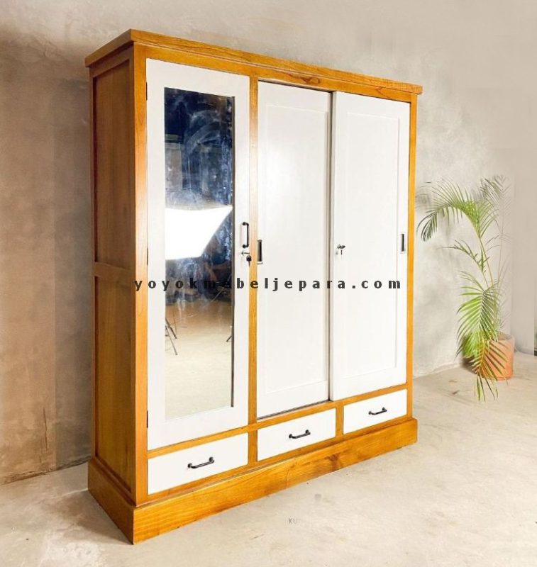 Harga Lemari Pakaian Minimalis Custom Design Kayu Jati